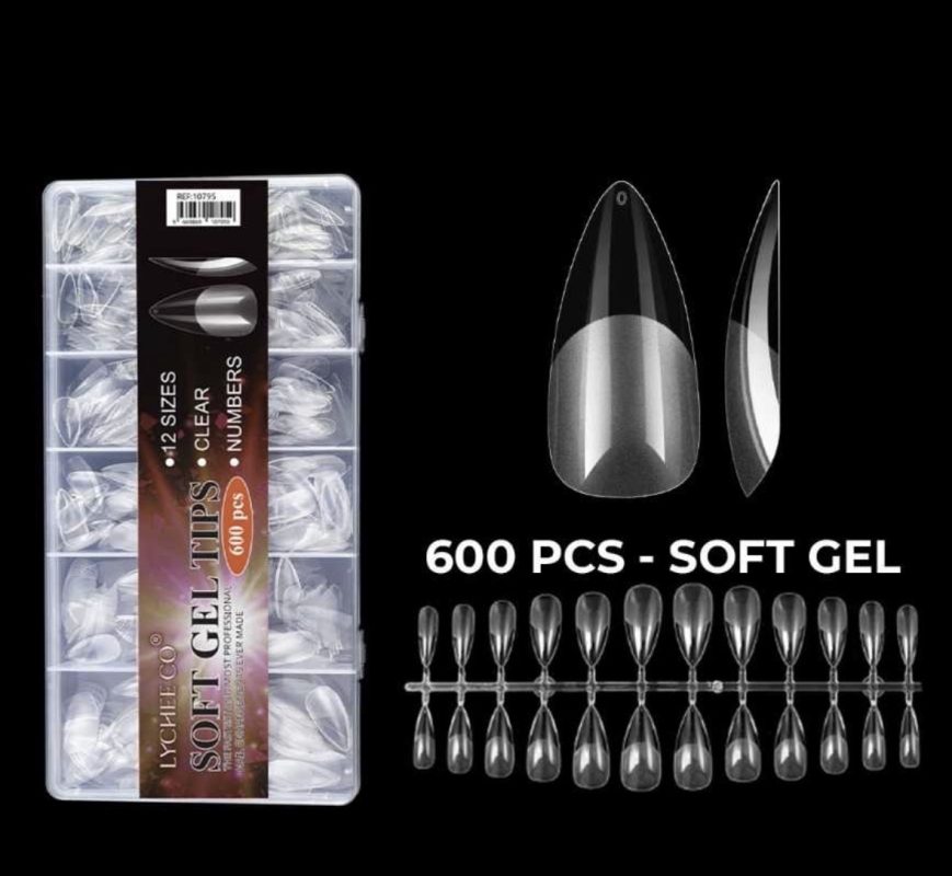 Tips soft gel (Almendra) 600 pcs – Tienda Jani